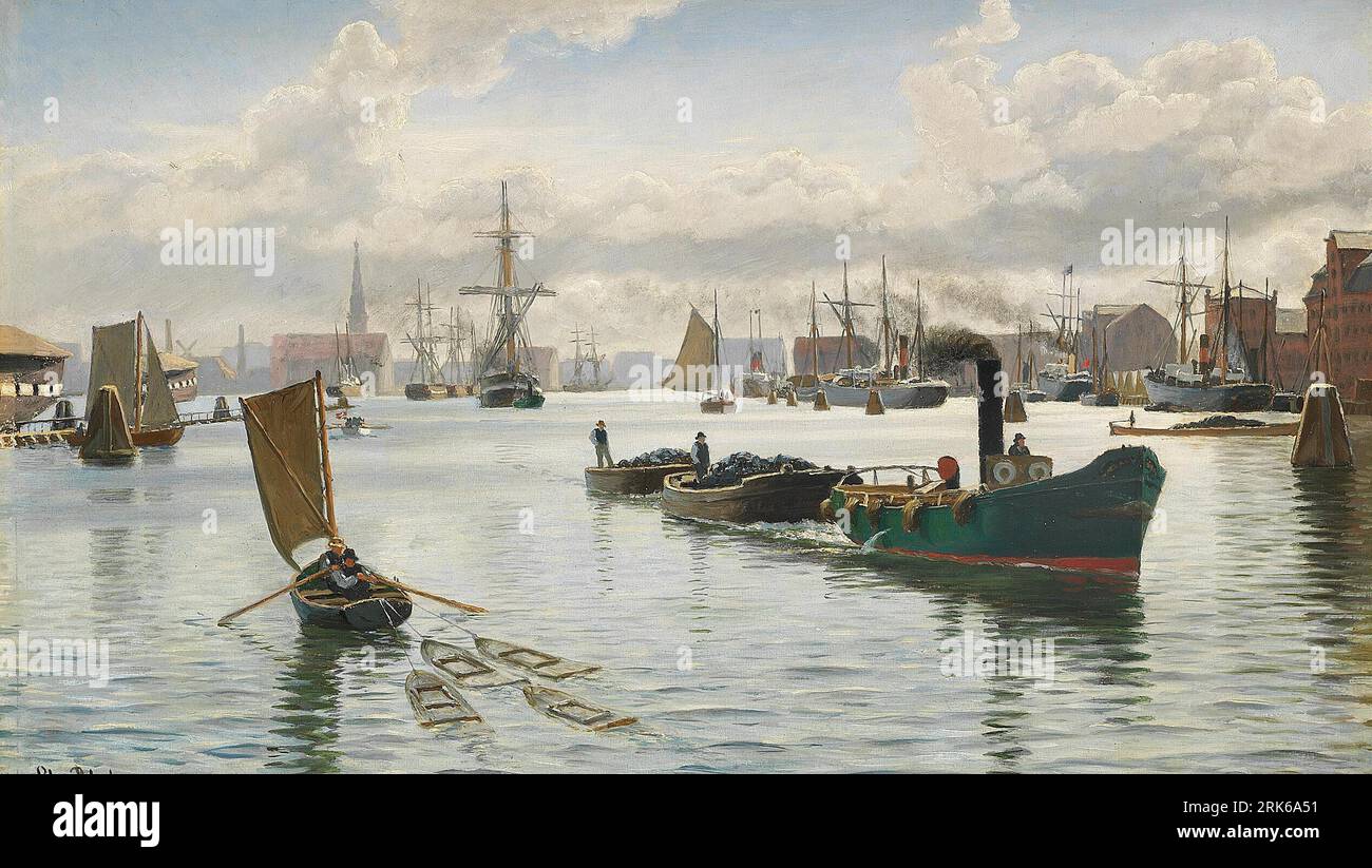 Maritime scene from the harbour of Copenhagen. between 1856 and 1920 by ...