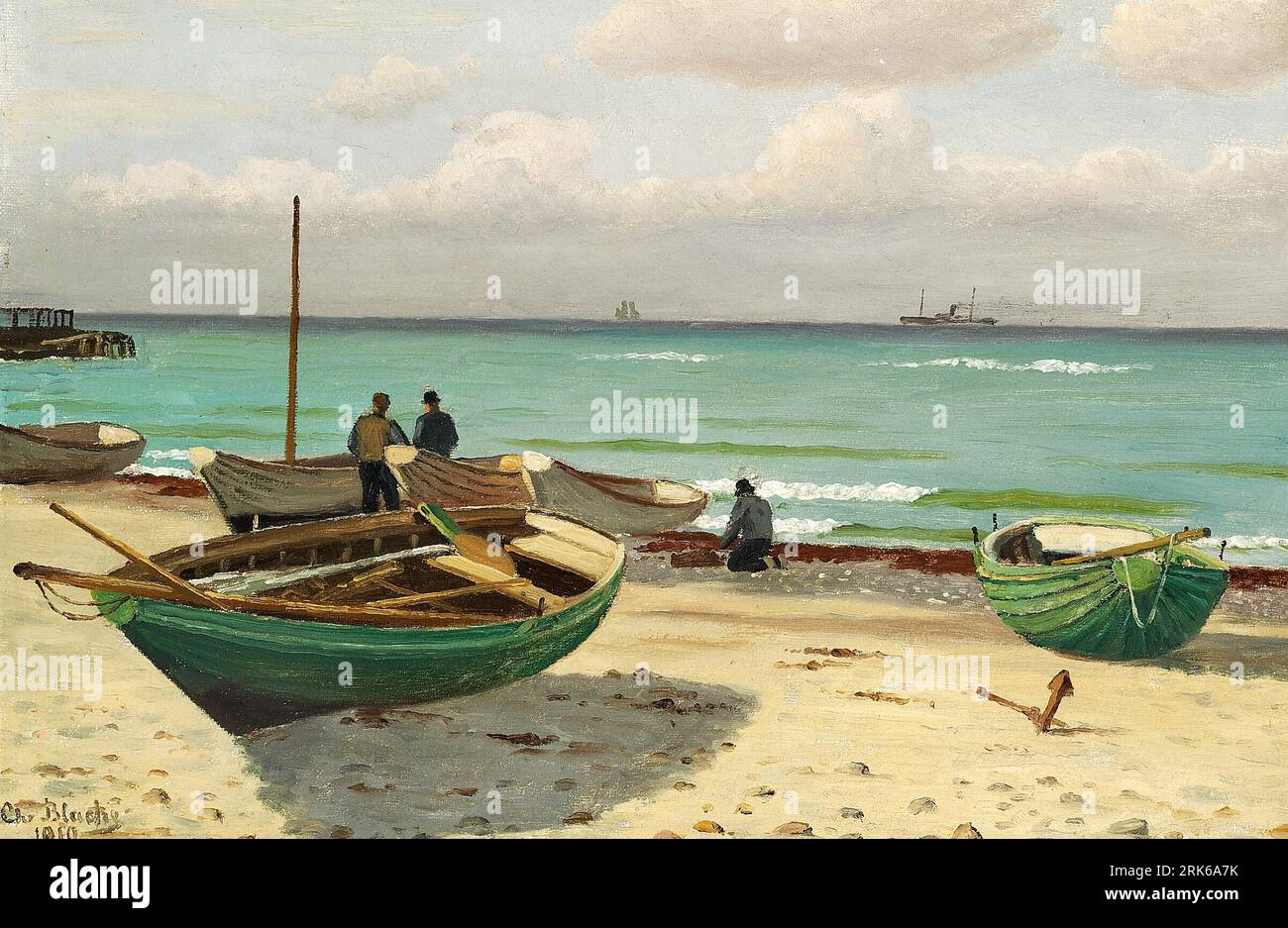 Boats on the beach. 1910 by Christian Blache Stock Photo - Alamy