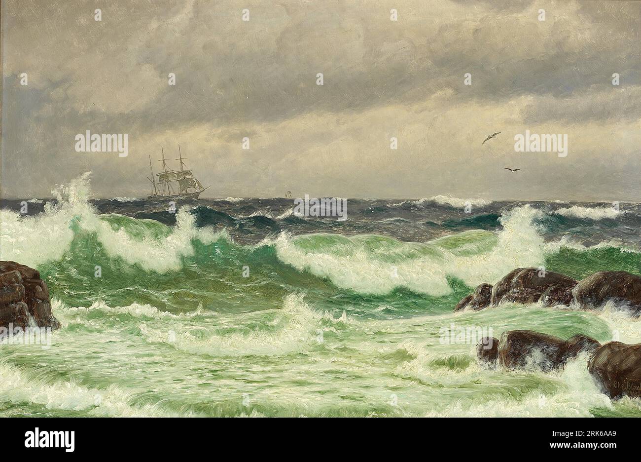 From the coast at Kullen. 1909 by Christian Blache Stock Photo - Alamy