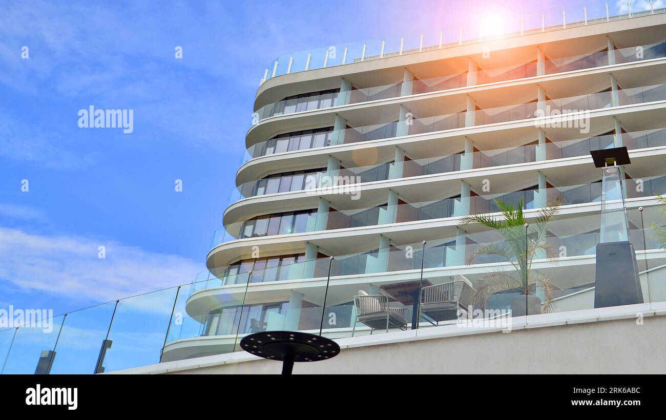 Modern beautiful luxury hotel resort building Stock Photo - Alamy