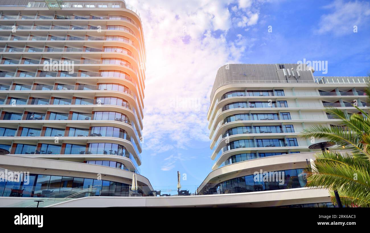 Modern beautiful luxury hotel resort building Stock Photo - Alamy