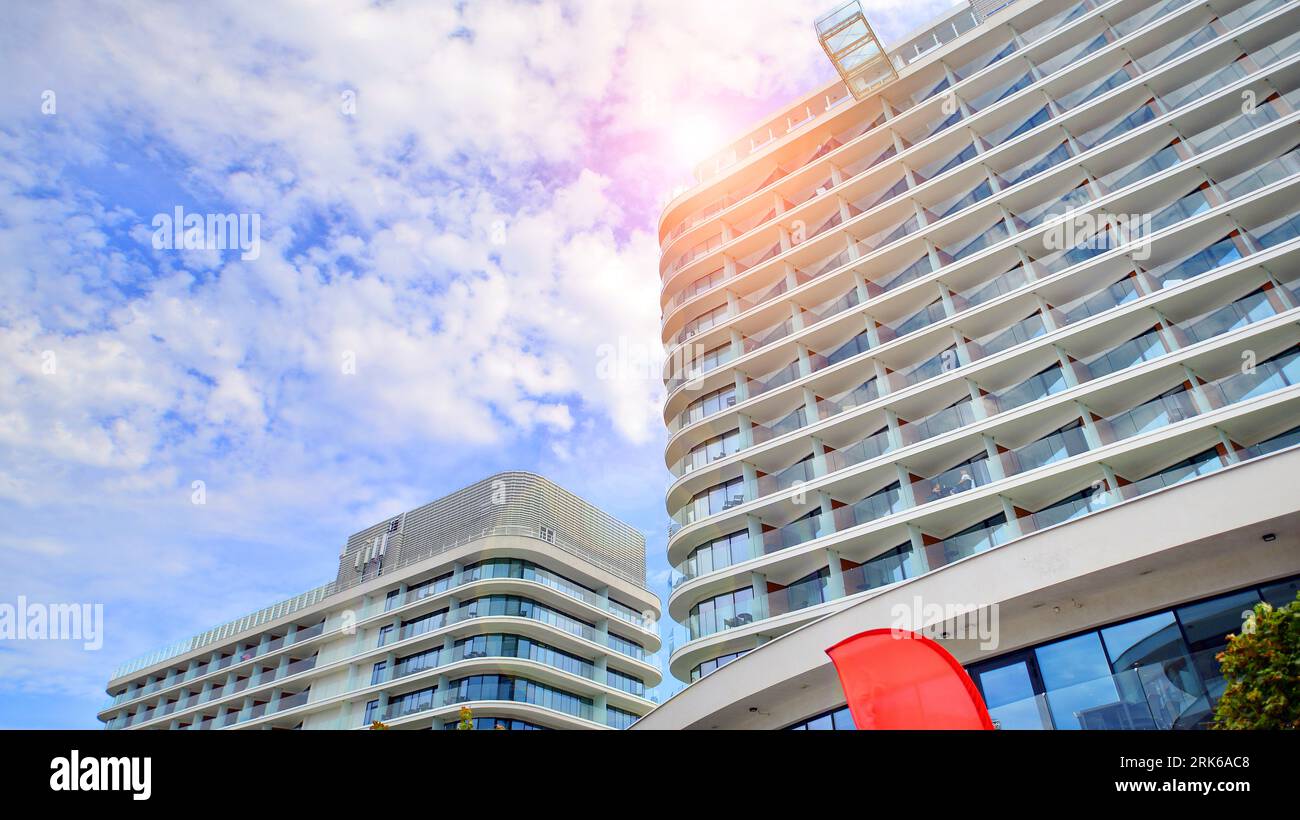 Modern beautiful luxury hotel resort building Stock Photo - Alamy