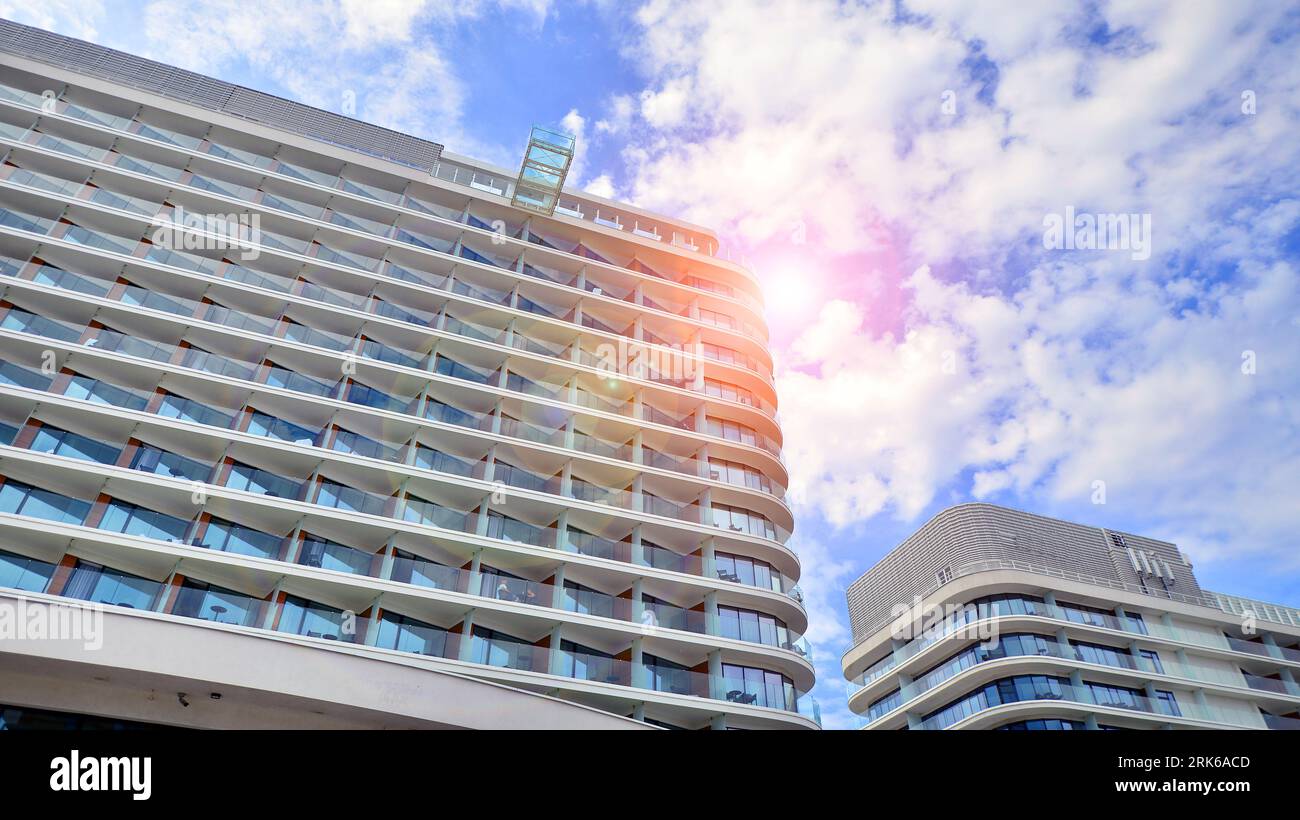 Modern beautiful luxury hotel resort building Stock Photo - Alamy