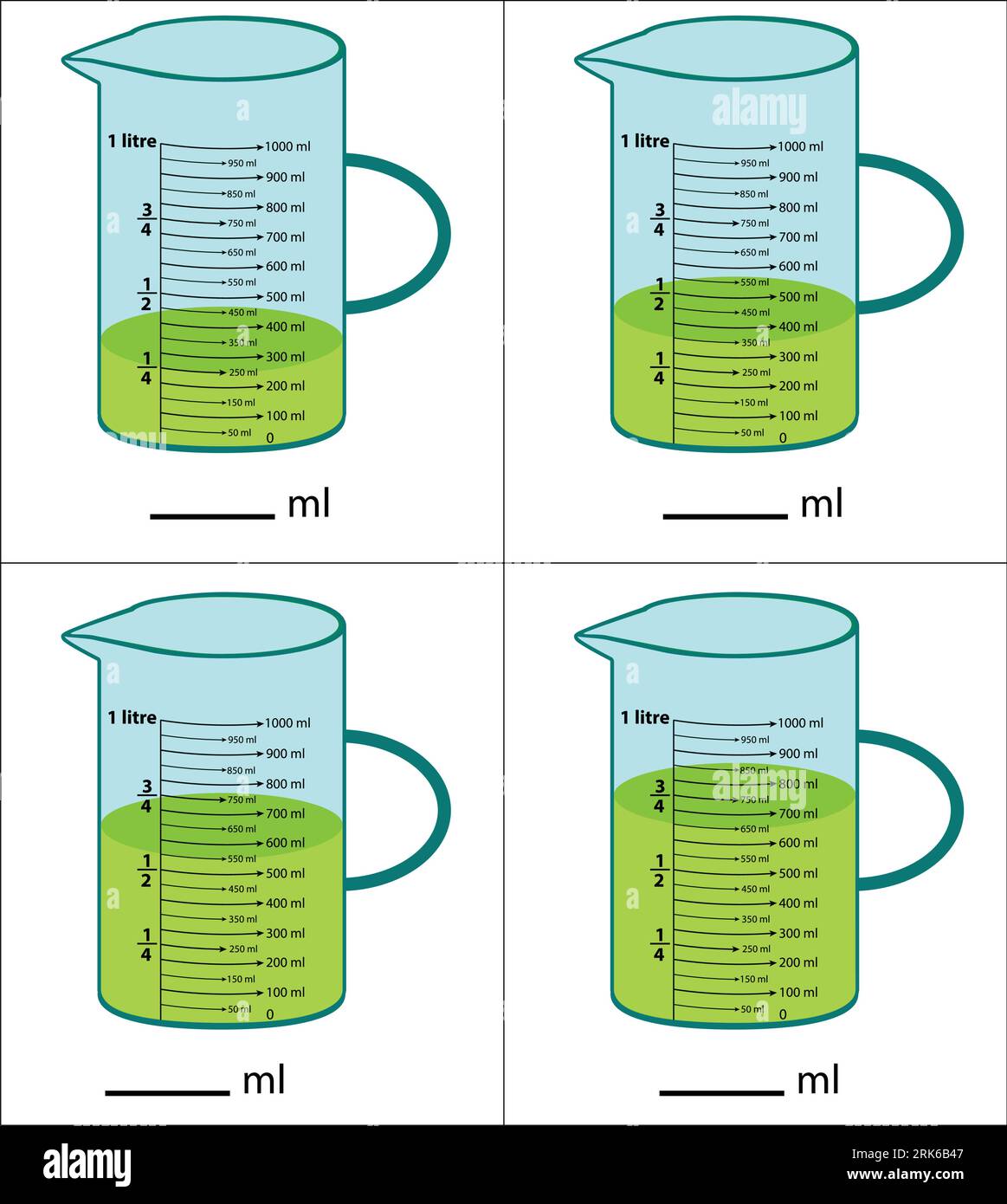 Scale measuring 1 litter jug. with measuring scale. Beaker for chemical experiments in the ...