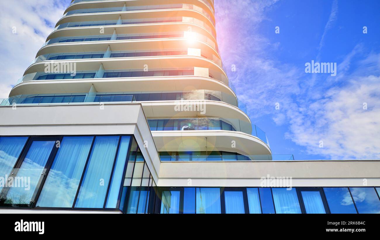 Modern beautiful luxury hotel resort building Stock Photo - Alamy