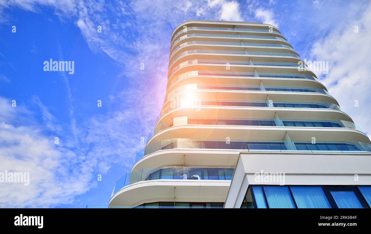 Modern beautiful luxury hotel resort building Stock Photo - Alamy