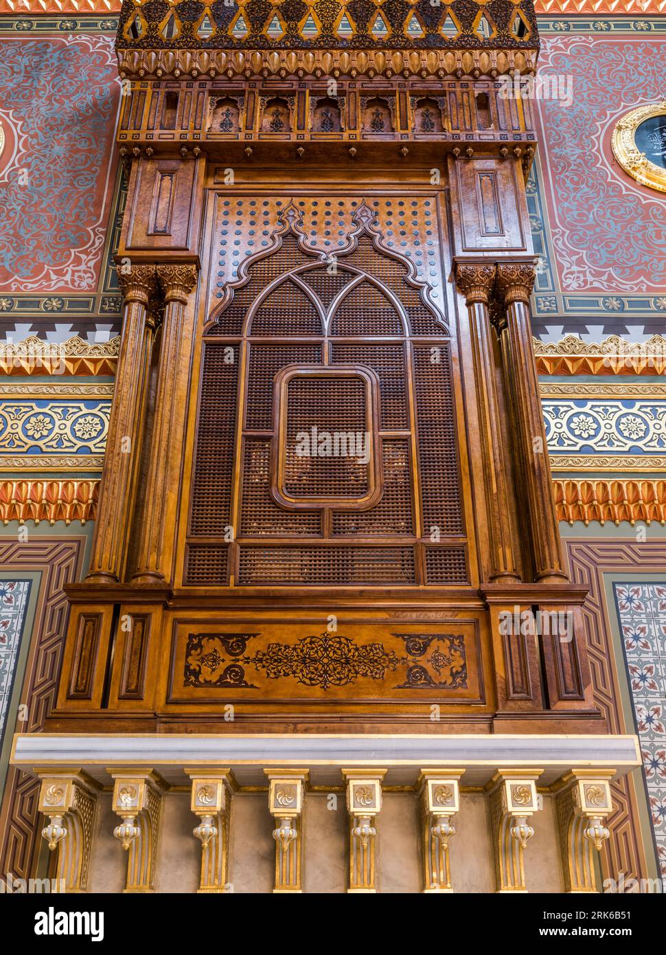 Tiled background in mosque. Dome of the mosque, oriental ornaments ...
