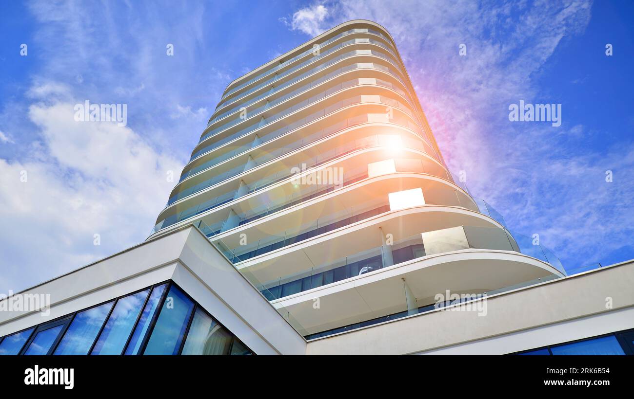 Modern beautiful luxury hotel resort building Stock Photo - Alamy