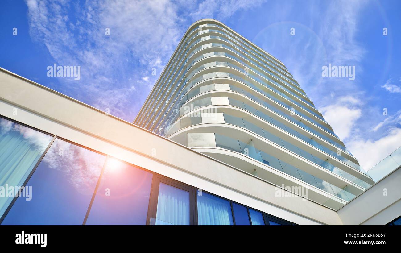 Modern beautiful luxury hotel resort building Stock Photo - Alamy