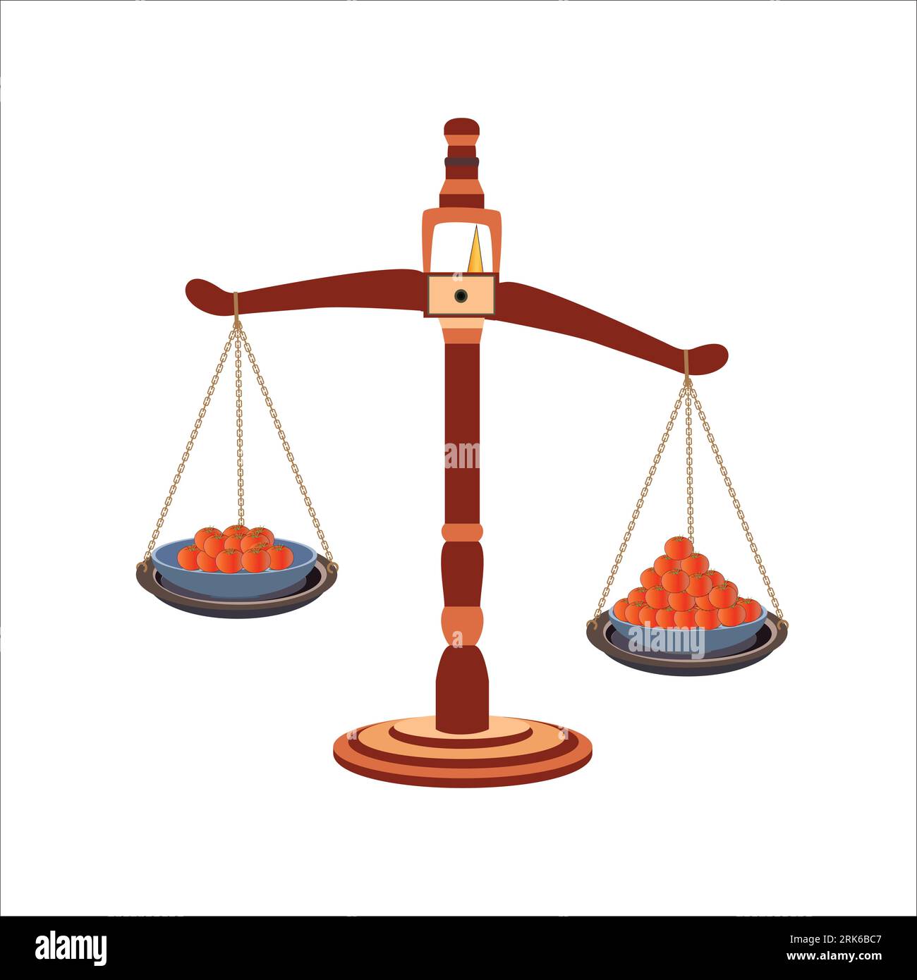 Measuring length in centimeters tomato with the ruler. Education ...