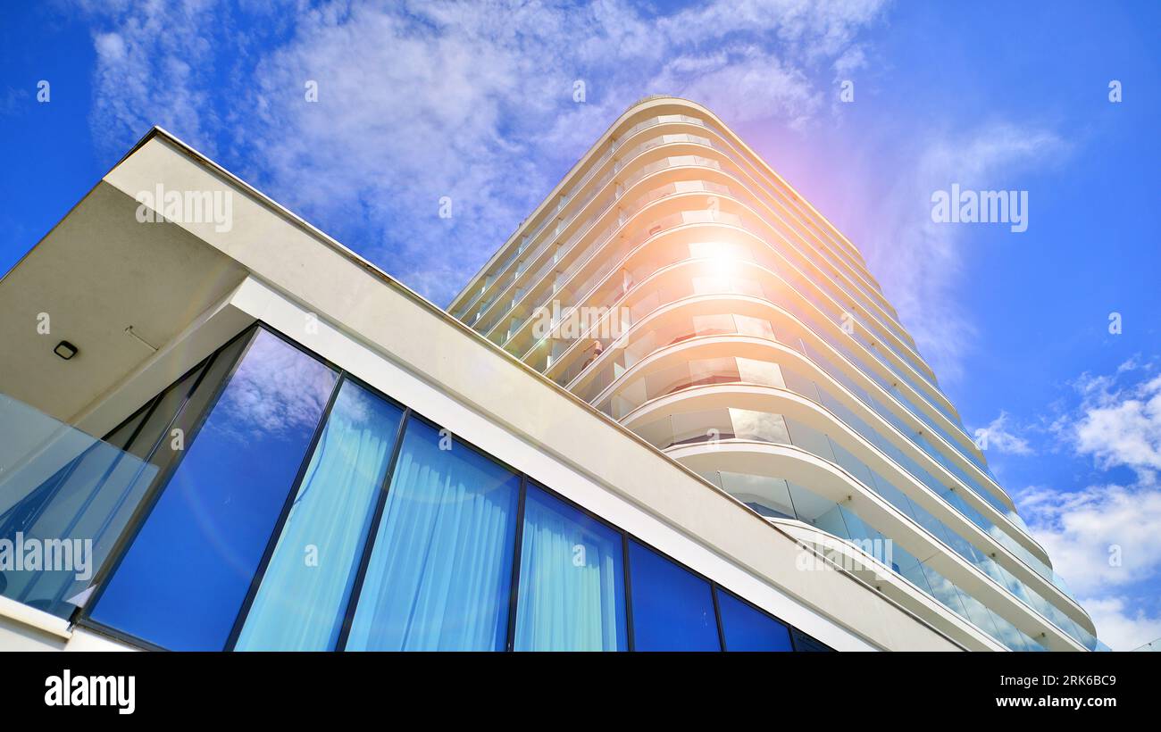 Modern beautiful luxury hotel resort building Stock Photo - Alamy