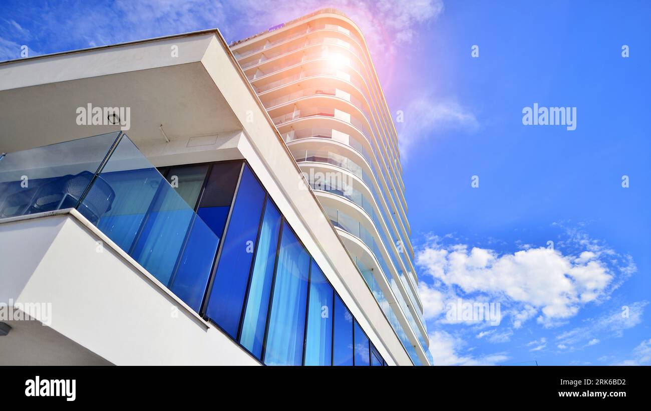 Modern beautiful luxury hotel resort building Stock Photo - Alamy