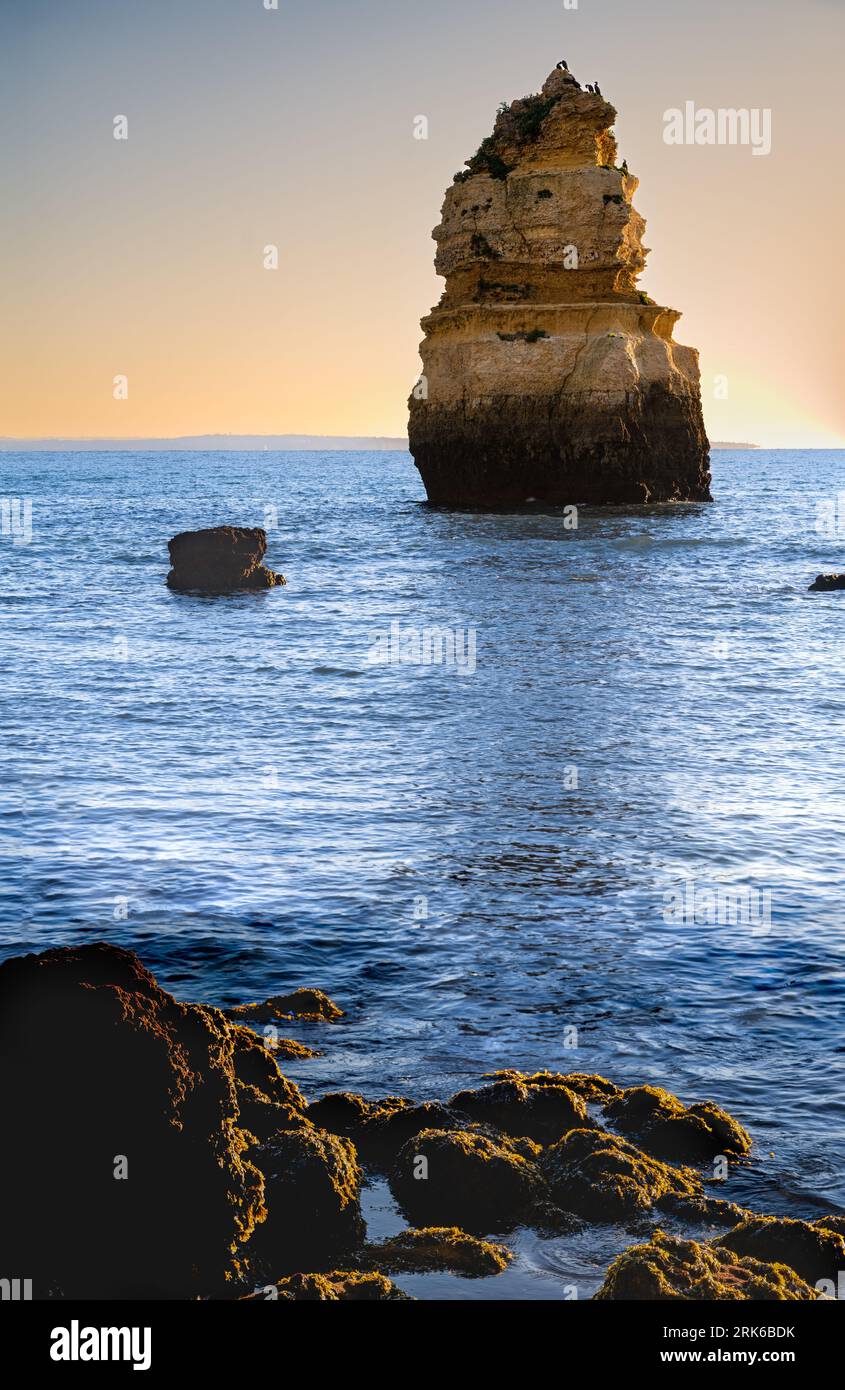 A spectacular beauty of the sunset in Lagos, Portugal Stock Photo - Alamy