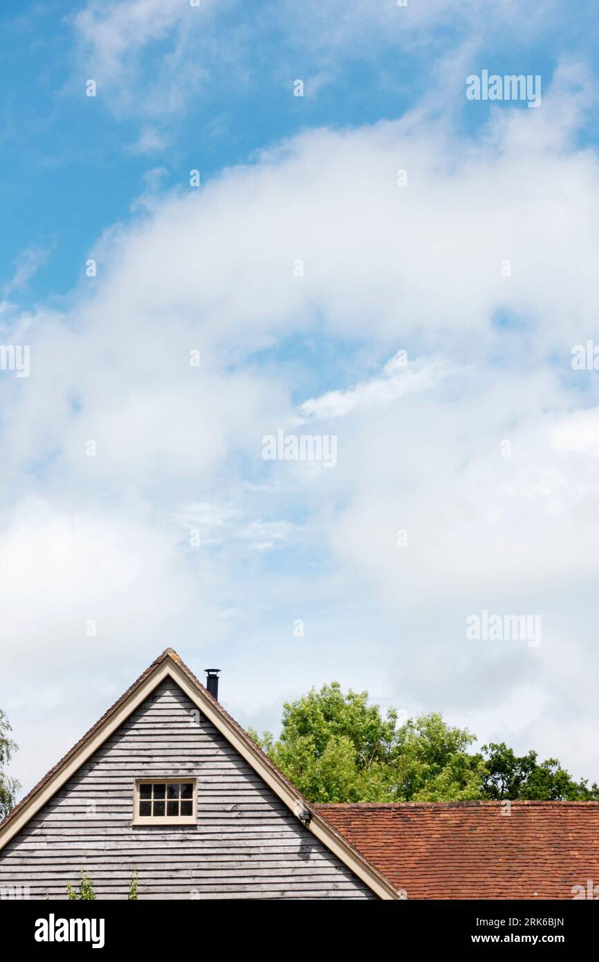Apex of Typical Roof of House external view Stock Photo - Alamy