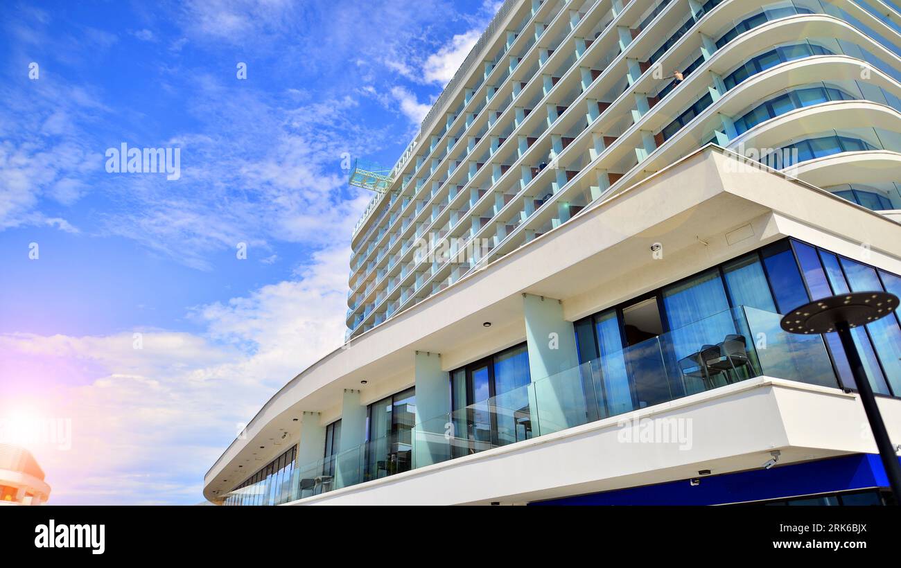 Modern beautiful luxury hotel resort building Stock Photo - Alamy
