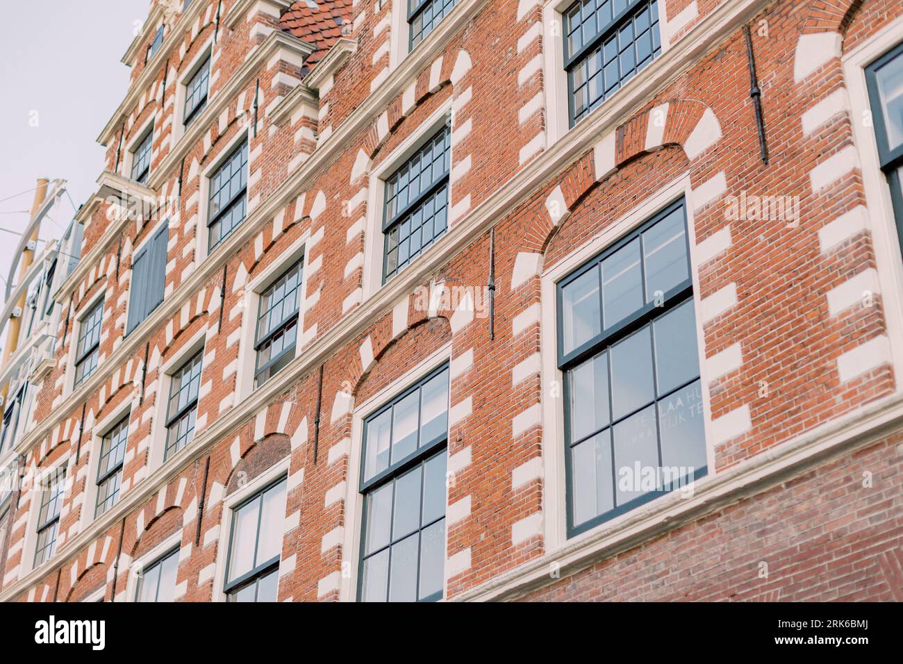 A beautiful vintage classic brick house facade in a Dutch town Stock ...