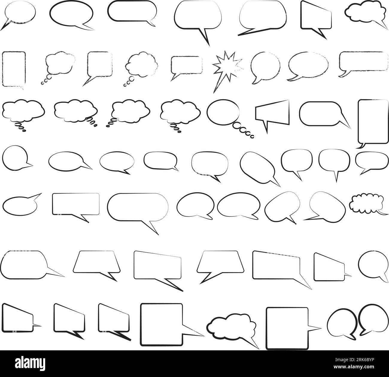 callout symbols. Speech bubble set. Comic speech doodle. Vector call ...