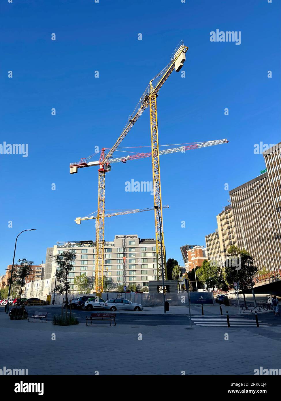 Large construction crane stands hi-res stock photography and images - Alamy