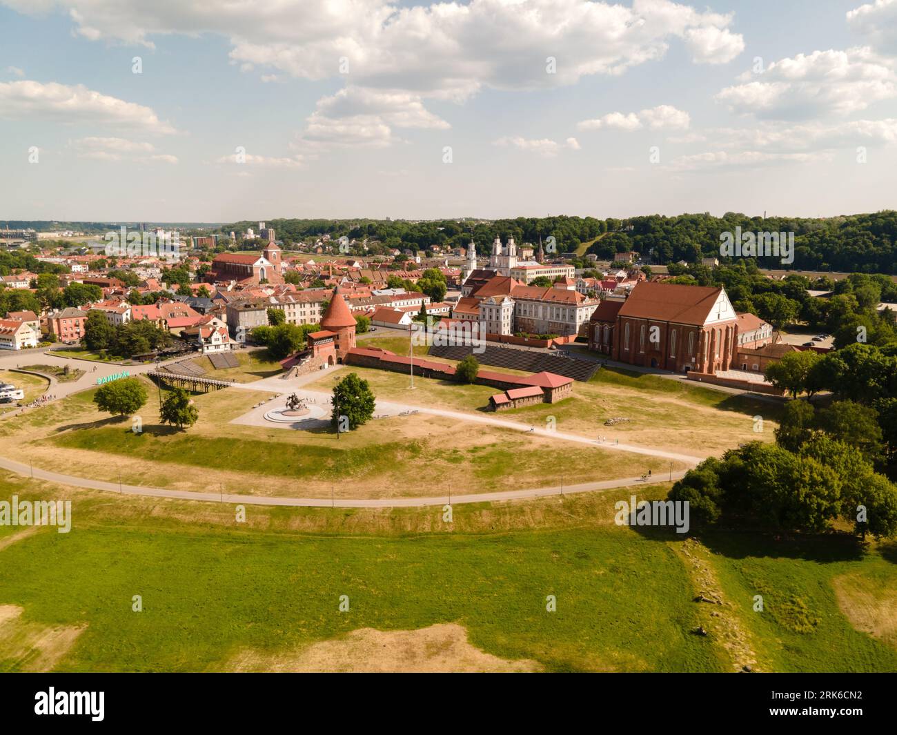 An aerial view of Kaunas on a sunny summer day. Lithuania Stock Photo ...