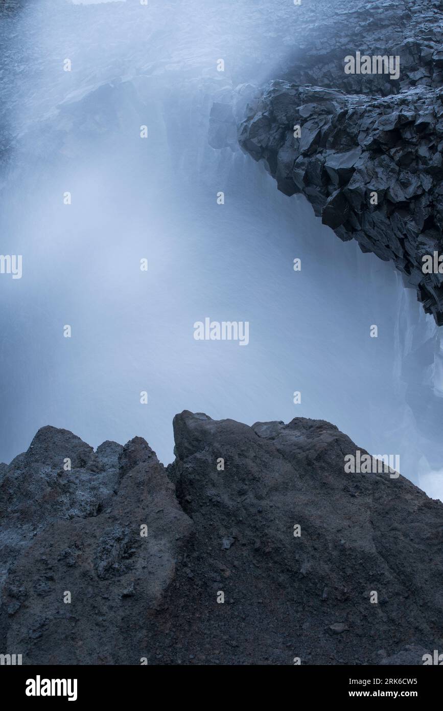 Dramatic Coastal scenery with sea arches and basalt columns near Via ...