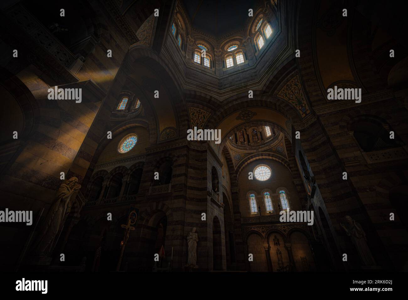 An architectural beauty, this Gothic-style church features tall windows ...