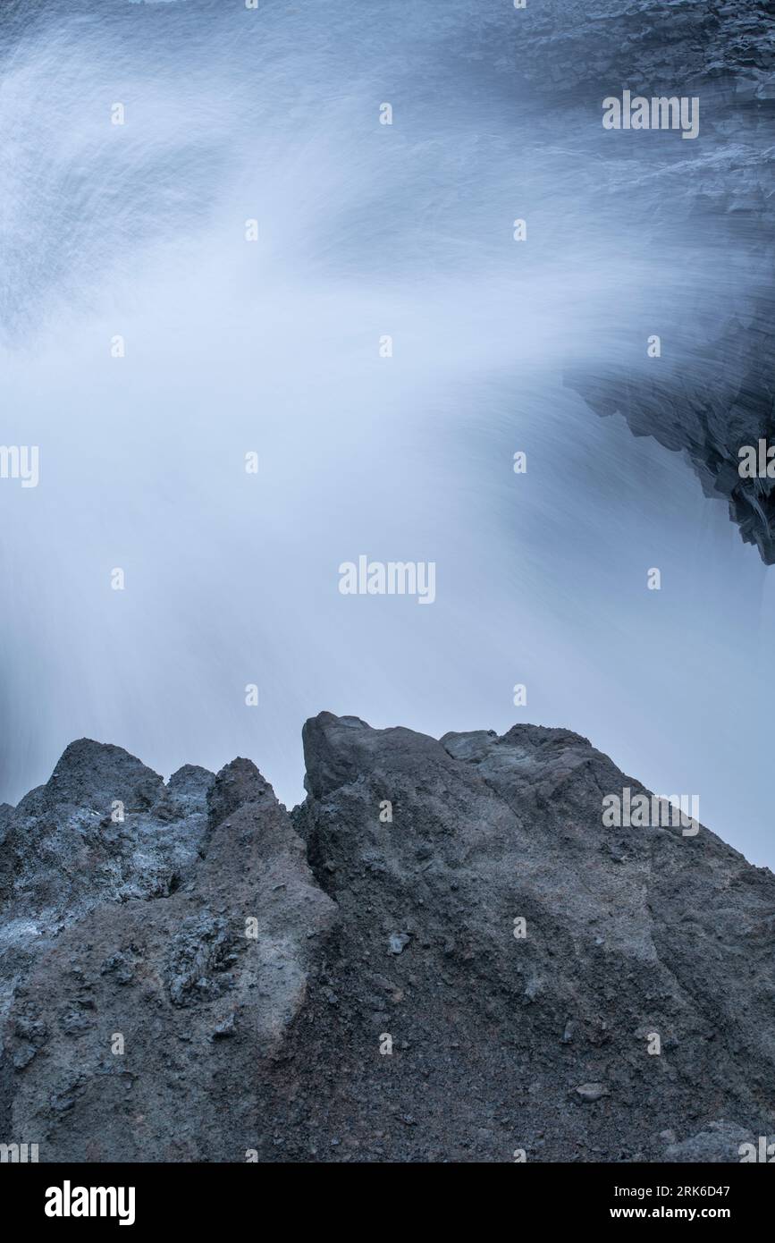 Dramatic Coastal scenery with sea arches and basalt columns near Via ...