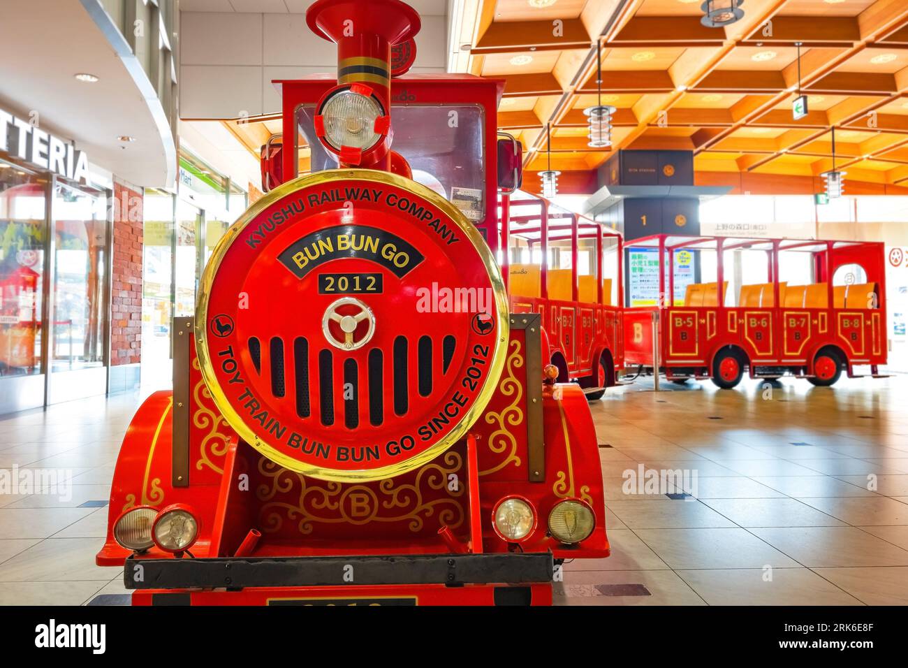 Oita, Japan - Nov 26 2022:The famous Japanese toy train, Bun Bun Go ...