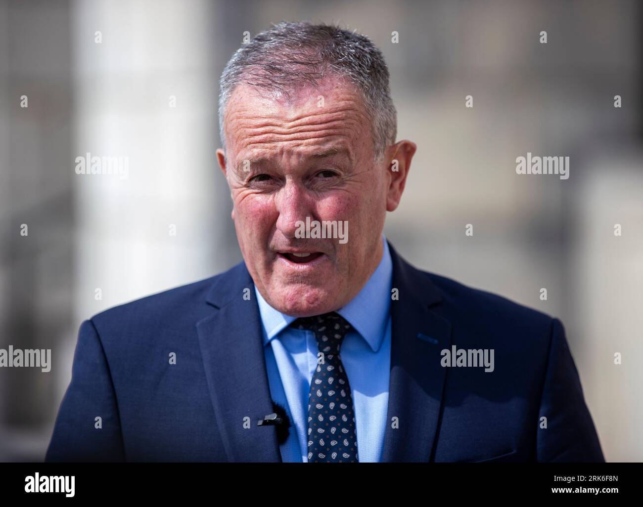 Sinn Fein MLA Conor Murphy giving reaction after a political panel ...