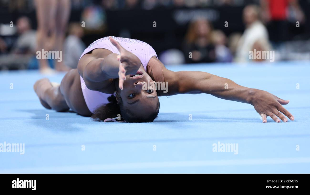 August 23, 2023: Gymnast SHILESE JONES during podium training at the U ...