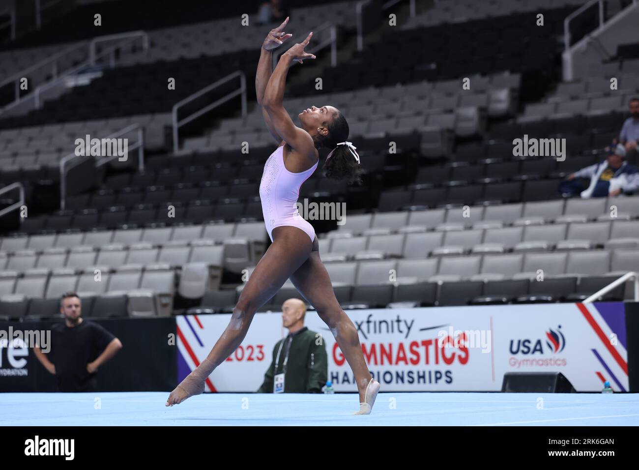 August 23, 2023: Gymnast SHILESE JONES during podium training at the U ...