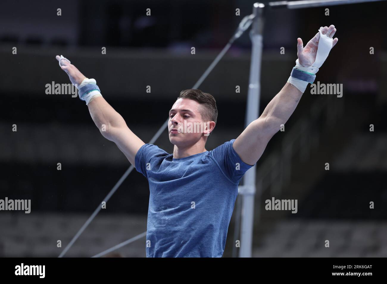 August 23, 2023: Gymnast Paul Juda during podium training at the U.S ...