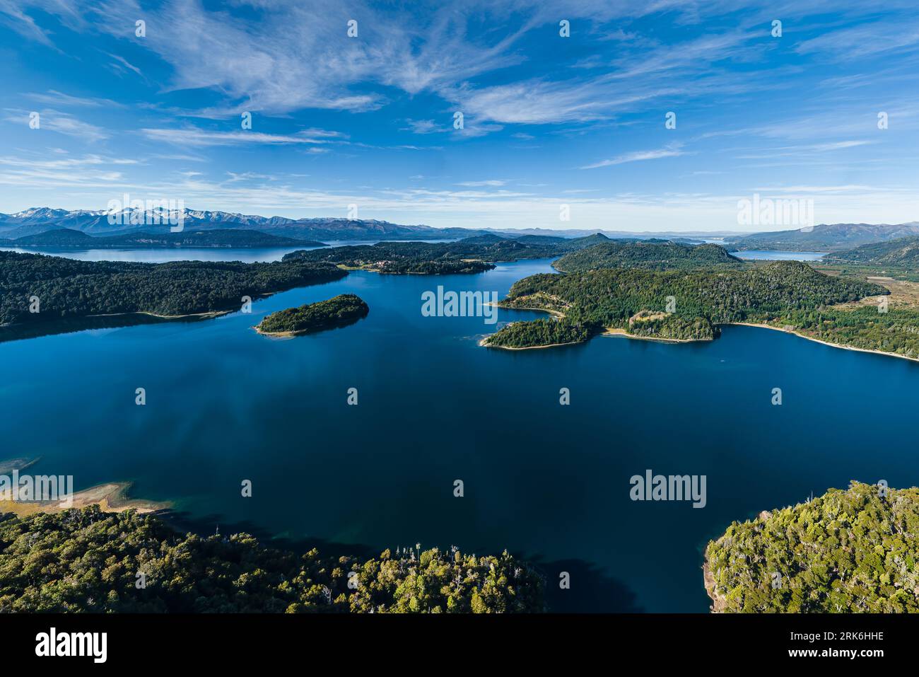 An aerial view of Perito Moreno Lake in Bariloche, Argentina ...