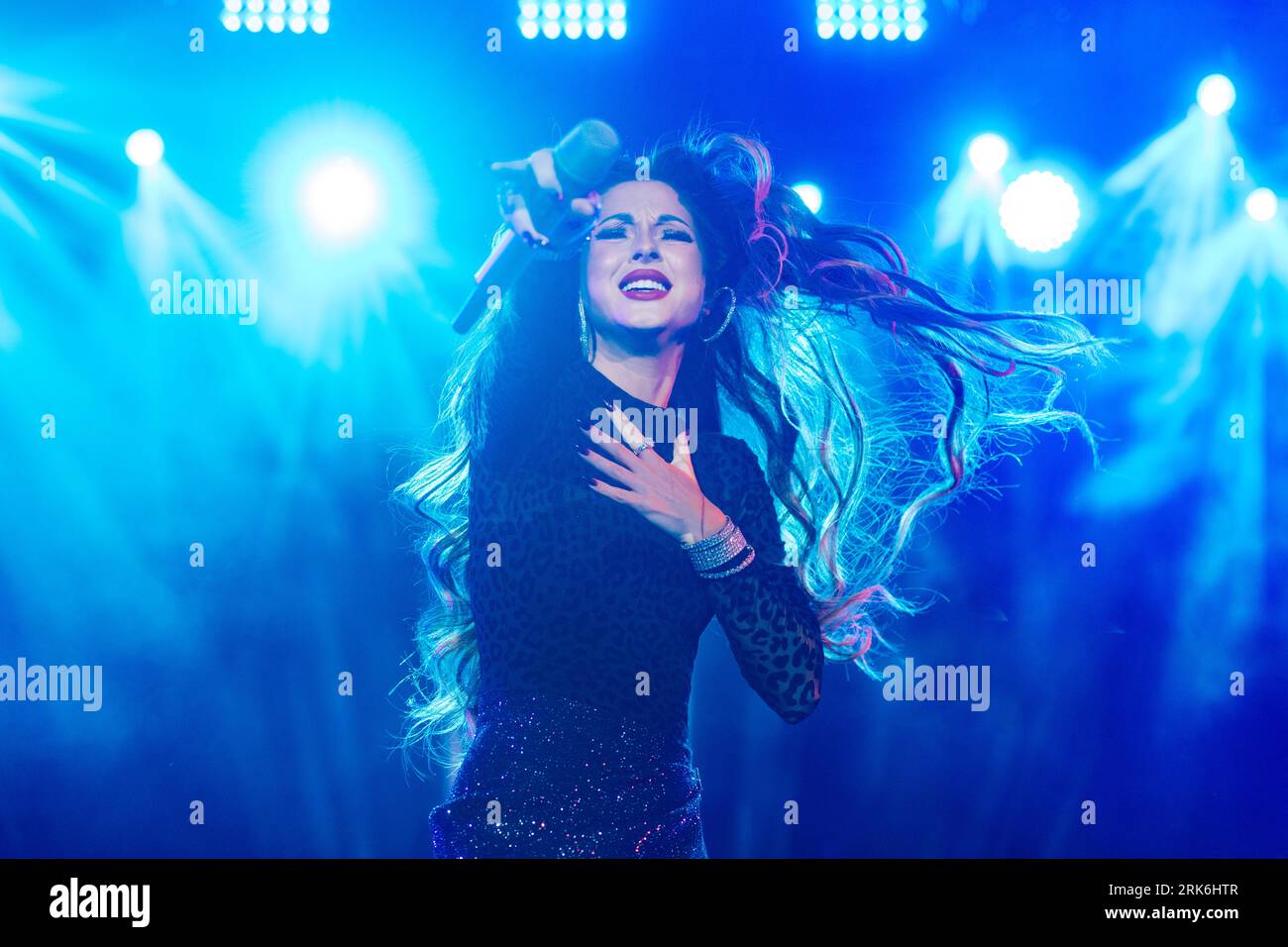 August 19, 2023. - Russia, Moscow. - Singer Nyusha performs at the Moscow Urban Forum 2023 at ...