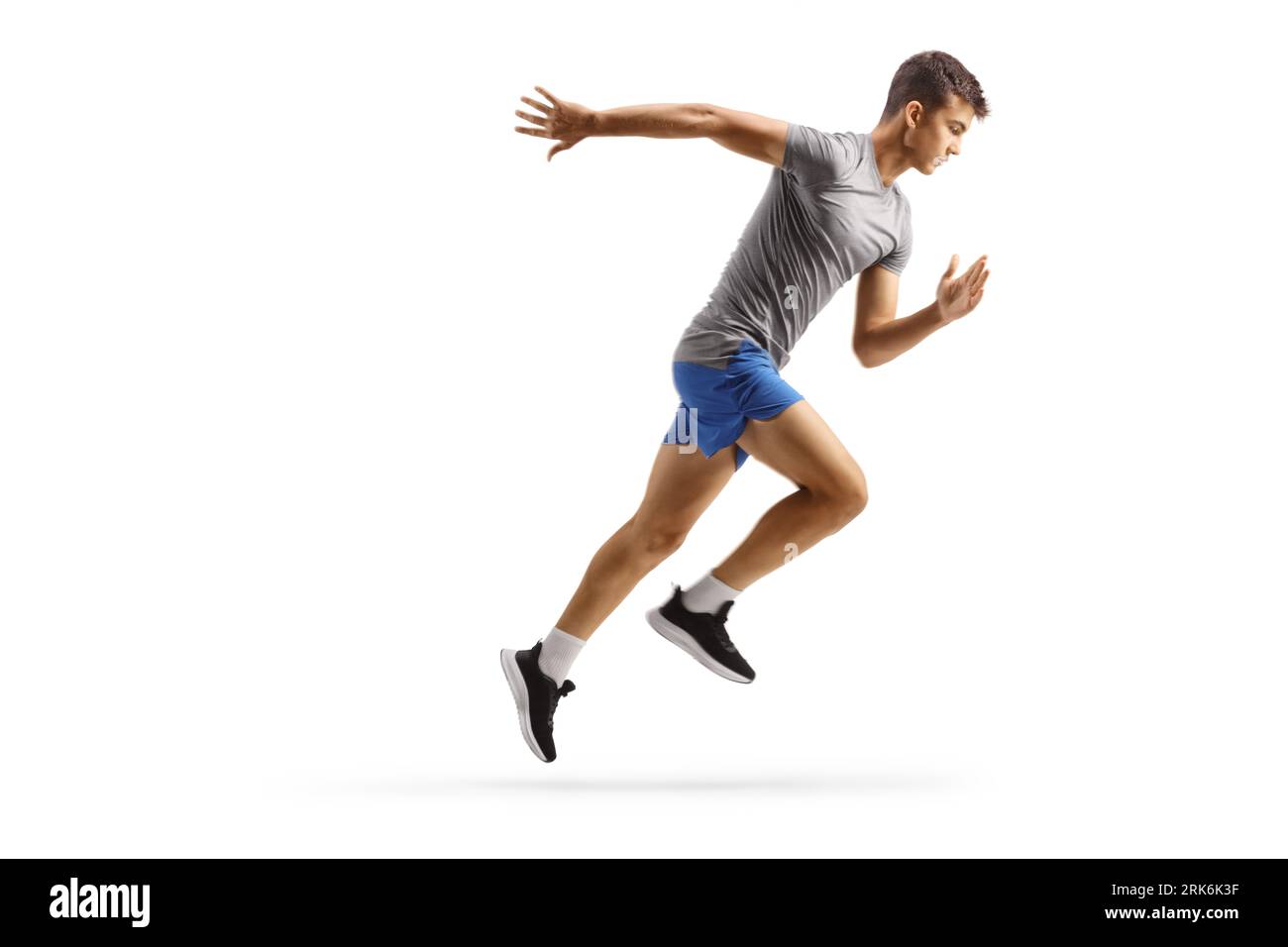 Man profile running sprinting full hi-res stock photography and images ...