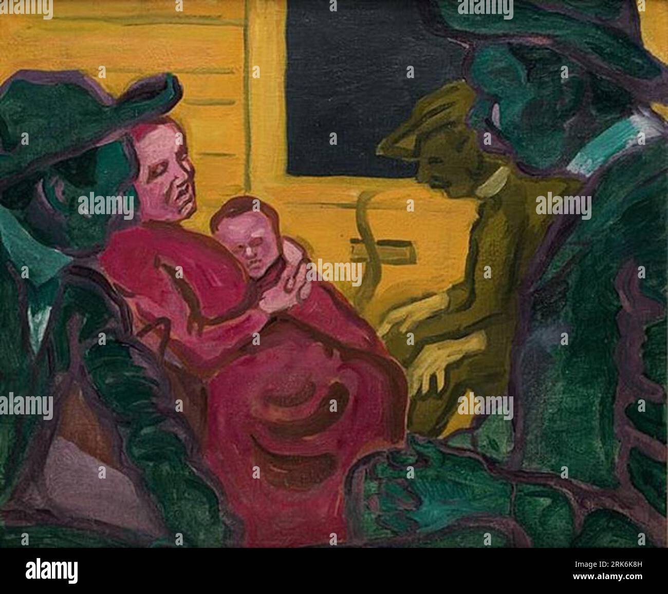 Third-class Passengers (On the train) 1908 by Bohumil Kubišta Stock ...