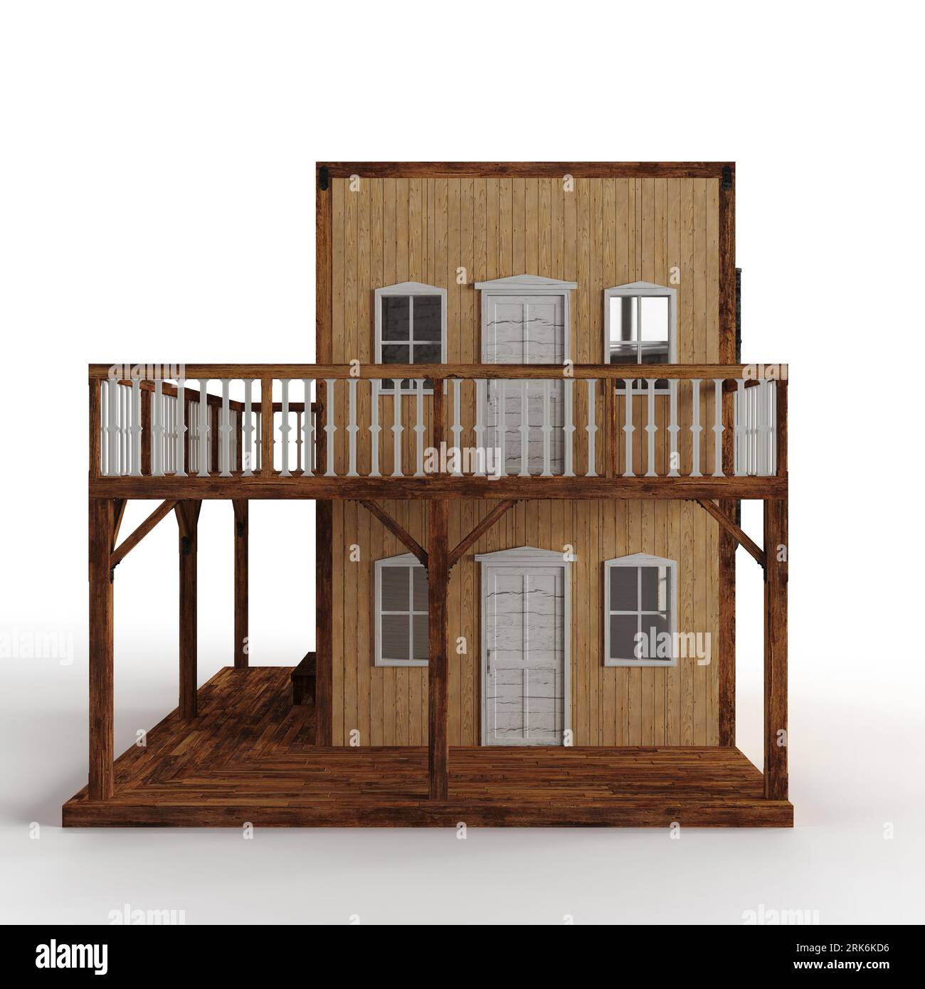A 3D rendering of a miniature house model isolated on a white ...