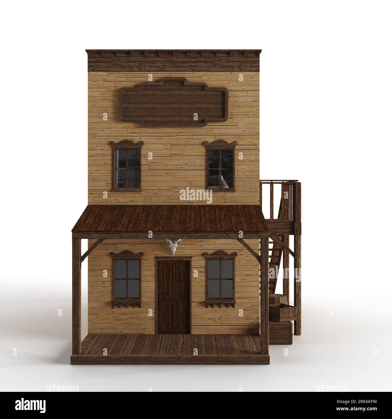 A 3D rendering of a miniature shop model isolated on a white background ...