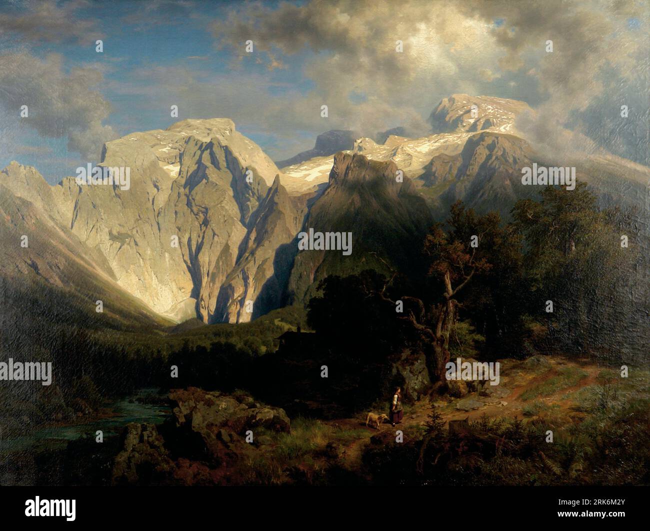 Kalkgebirgslandschaft by August Wilhelm Leu Stock Photo - Alamy