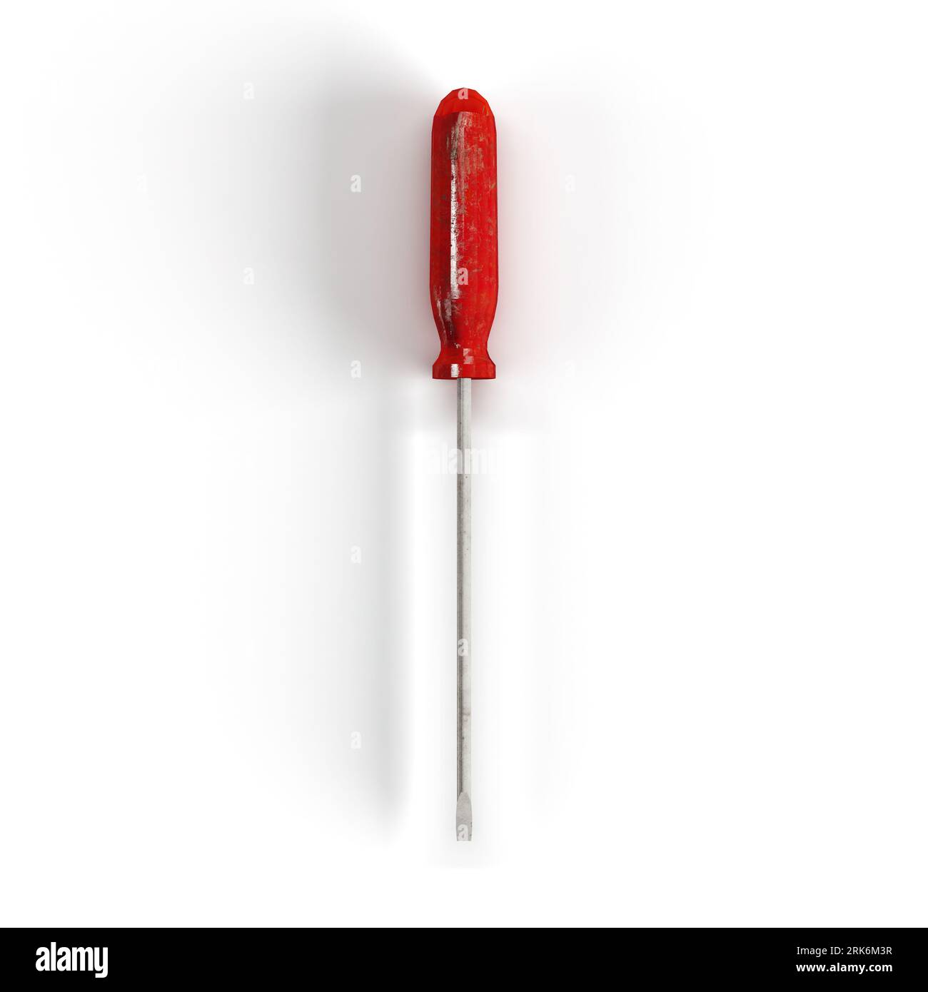 A 3d rendering of a red screwdriver isolated on a white background ...