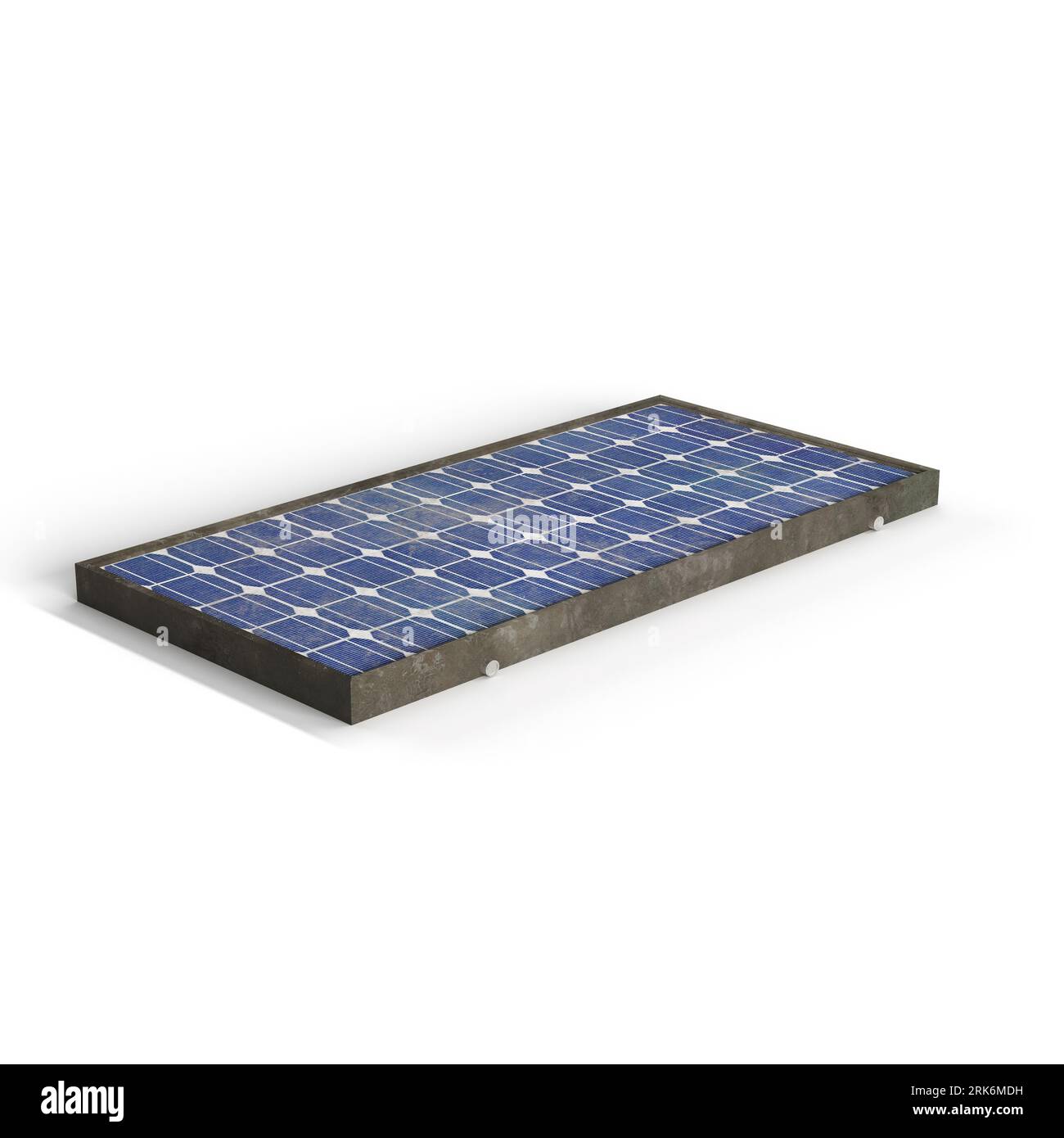 A 3D rendering of a solar panel model isolated on a white background ...