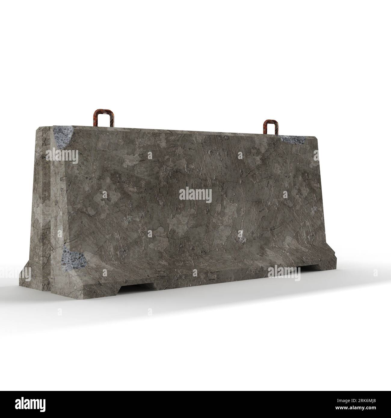 3D rendering of a large concrete cube isolated on a white background ...