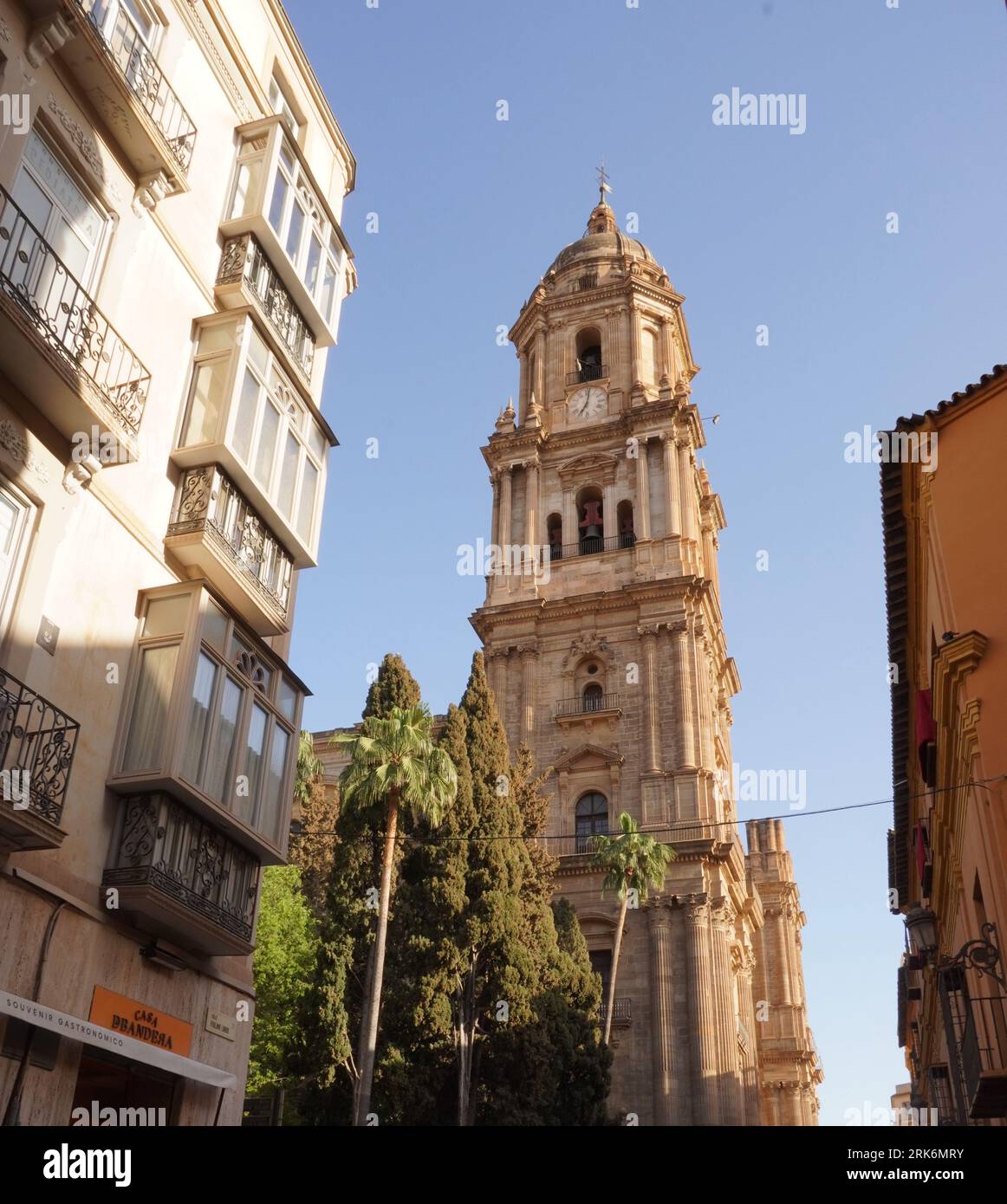 A grand building featuring a clock tower stands tall above the winding ...