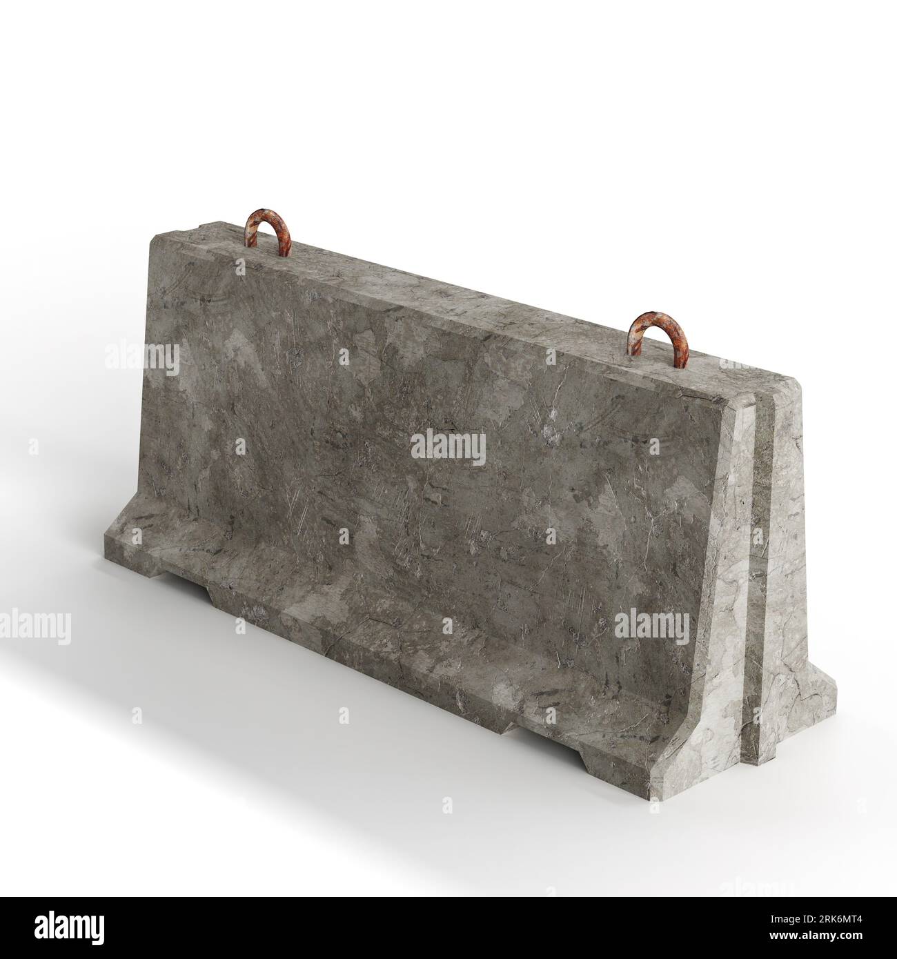 3D rendering of a large concrete cube isolated on a white background ...