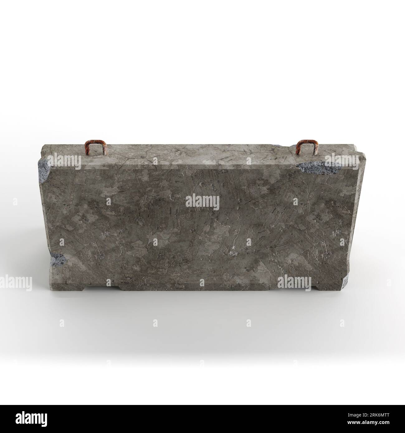 3D rendering of a large concrete cube isolated on a white background ...
