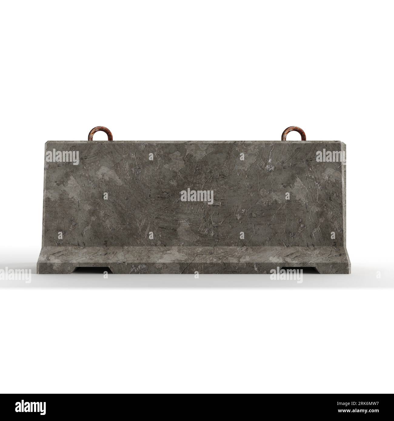 3D rendering of a large concrete cube isolated on a white background ...