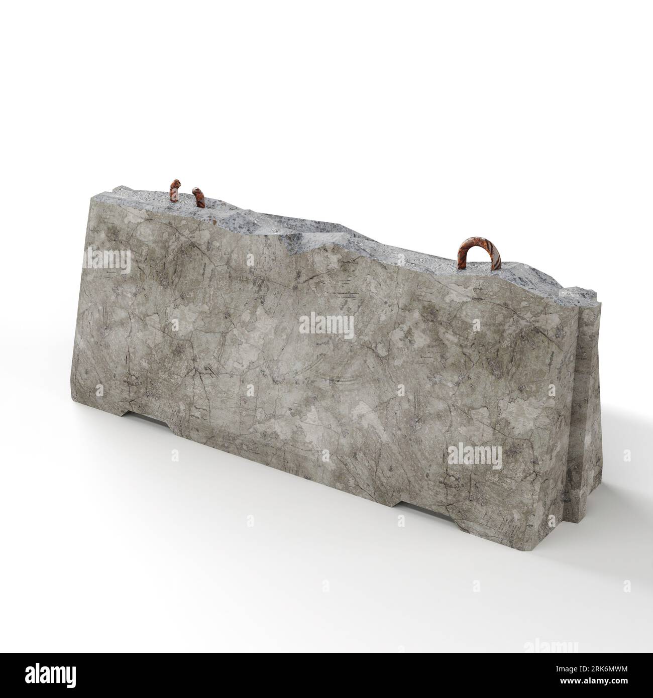 3D rendering of a large concrete cube isolated on a white background ...