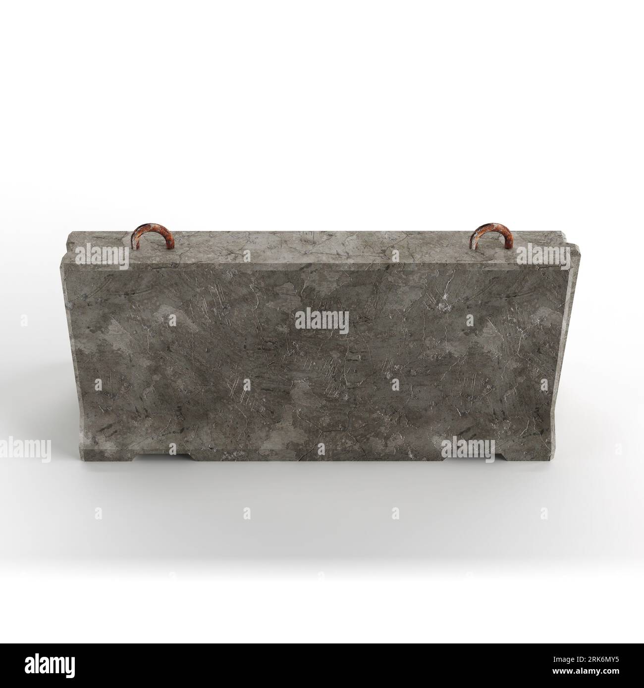 3D rendering of a large concrete cube isolated on a white background ...