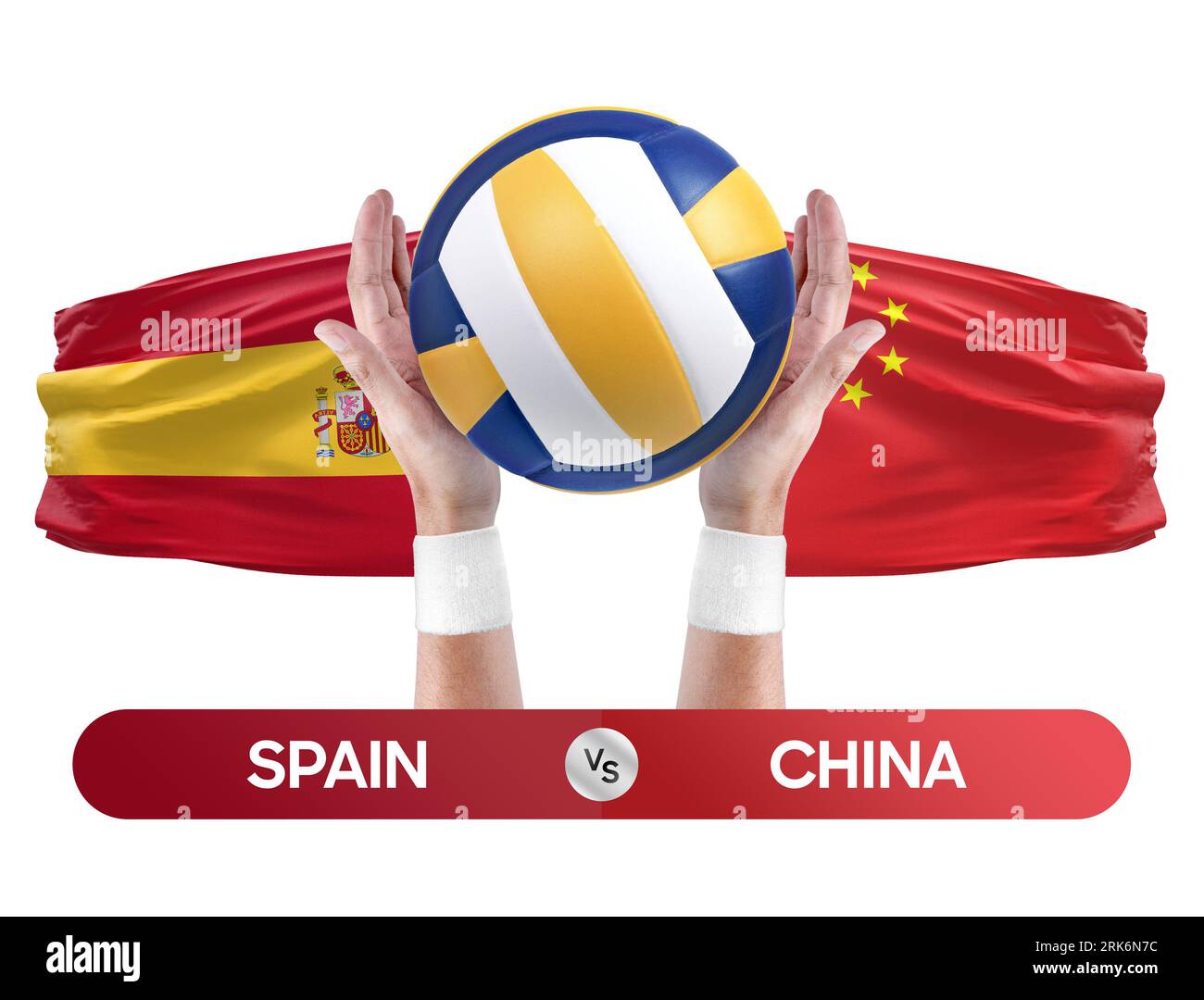 Spain vs China national teams volleyball volley ball match competition ...