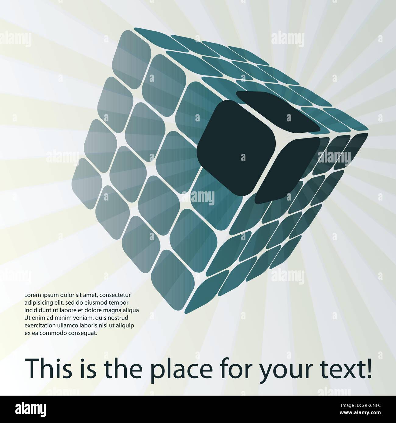 Colorful 3D Transparent Cube Design Vector with Rays Stock Vector Image ...