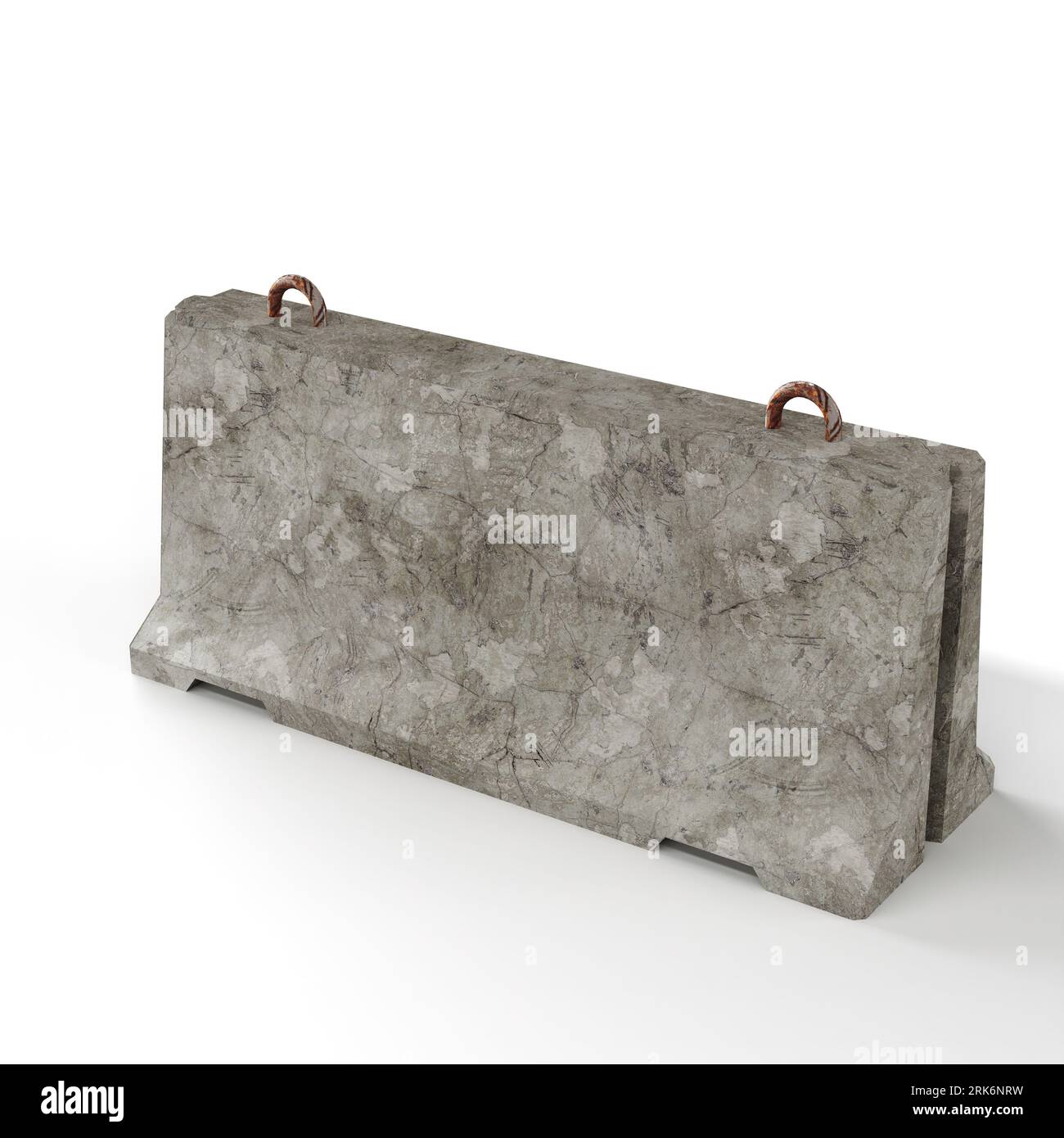 3D rendering of a large concrete cube isolated on a white background ...